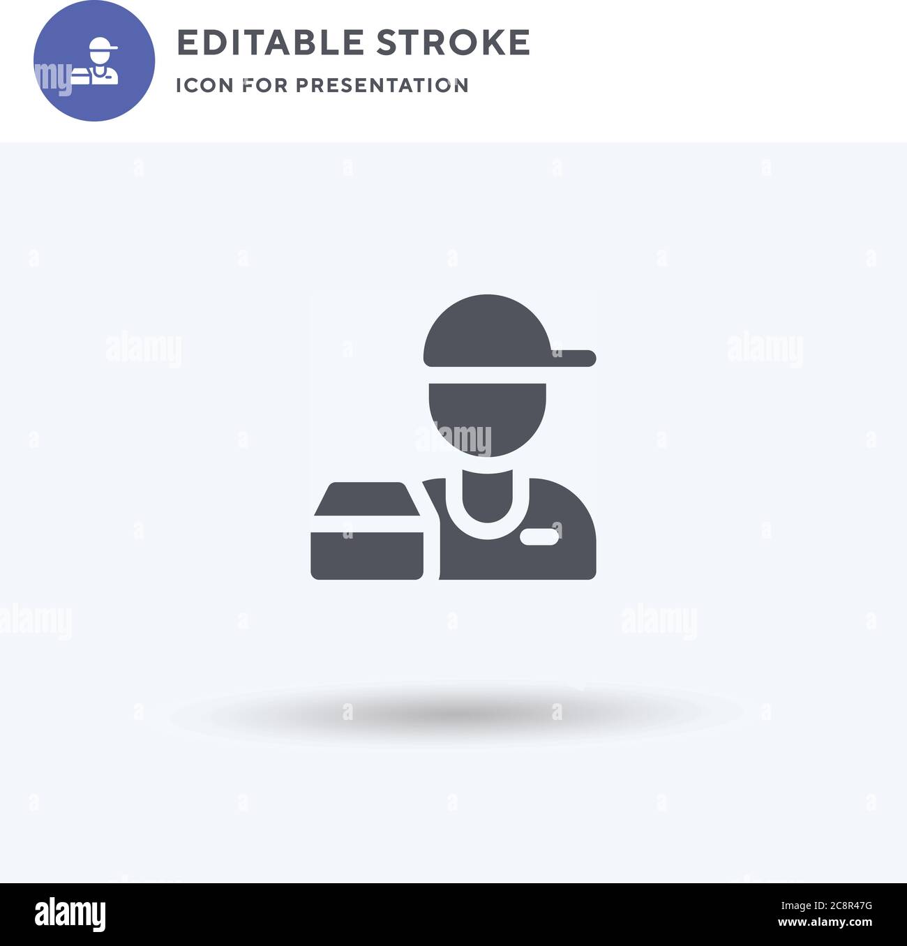 Delivery Boy icon vector, filled flat sign, solid pictogram isolated on ...