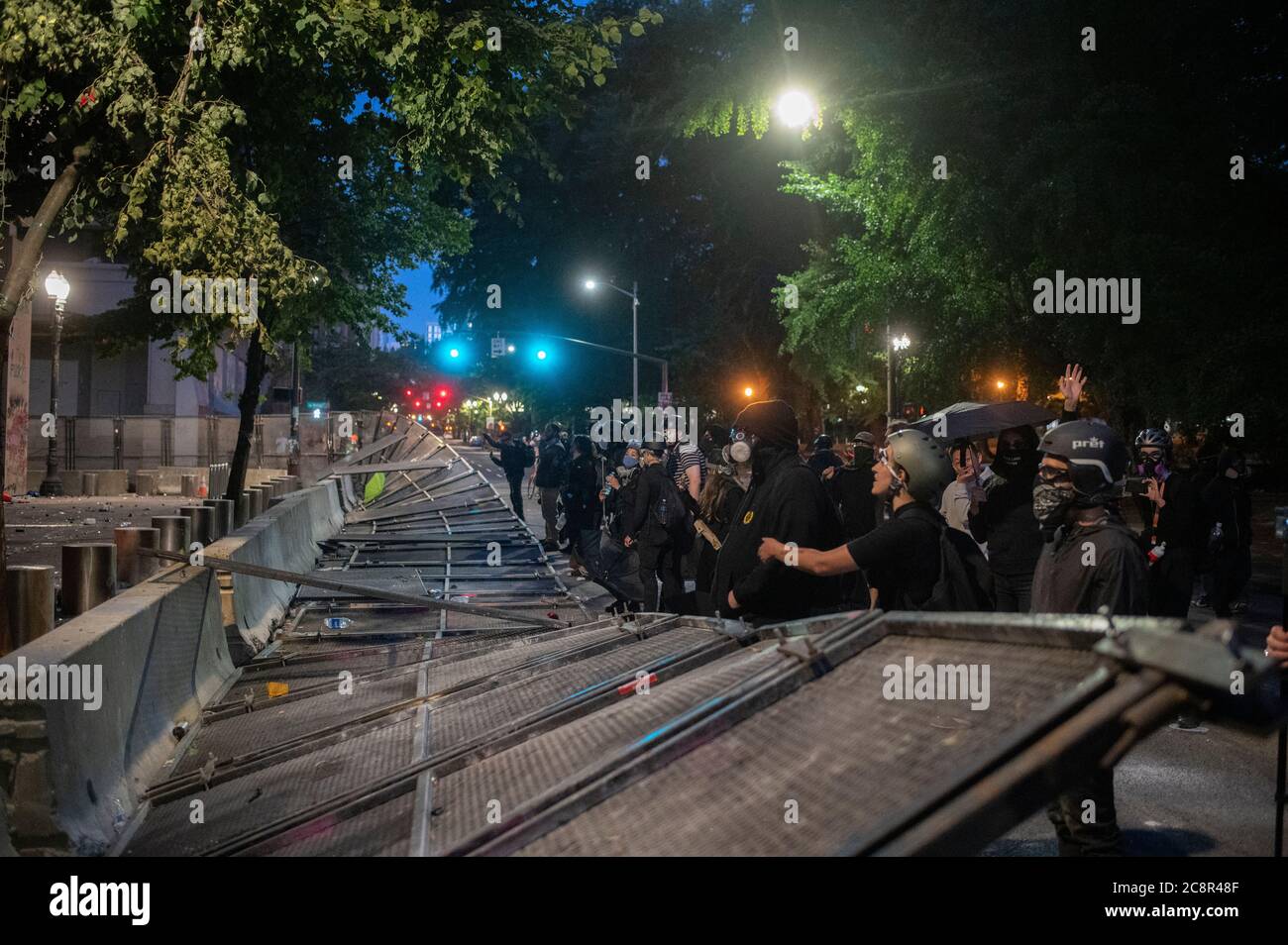 Protesters tear gassed hi-res stock photography and images - Alamy