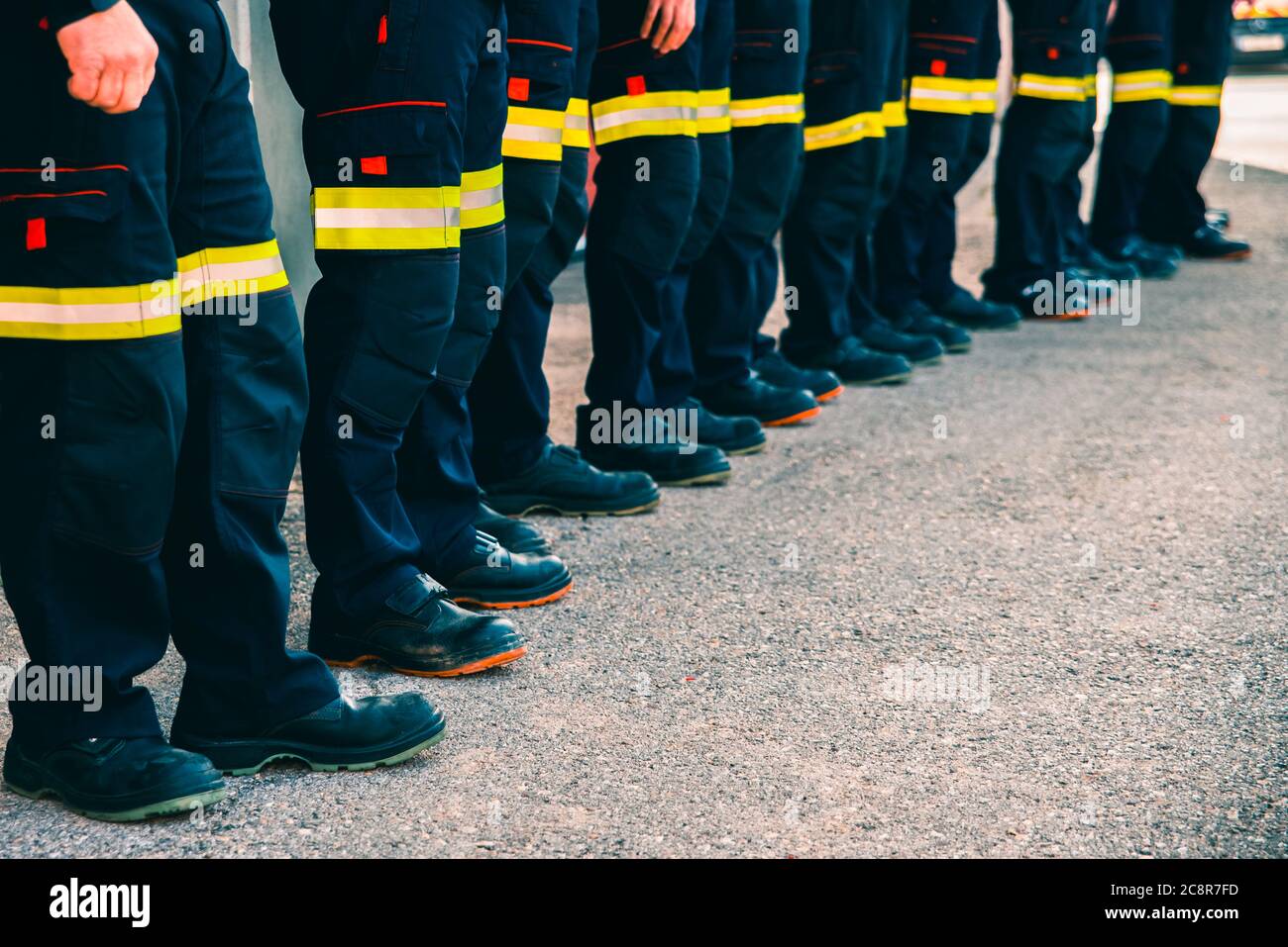 Fireman line up hi-res stock photography and images - Alamy