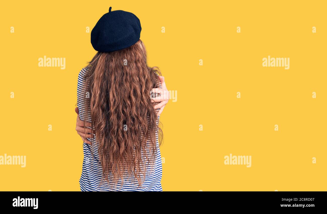Woman beret rear view hi-res stock photography and images - Alamy