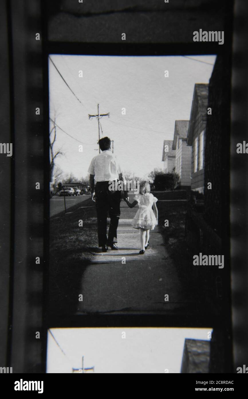 Fine 1970s vintage black and white photography of a father spending ...