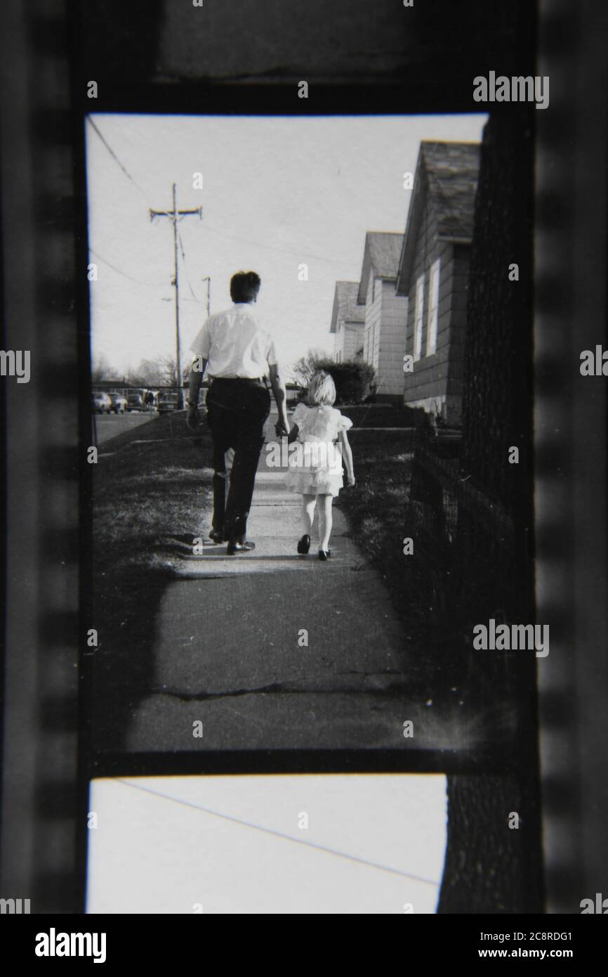 Fine 1970s vintage black and white photography of a father spending ...