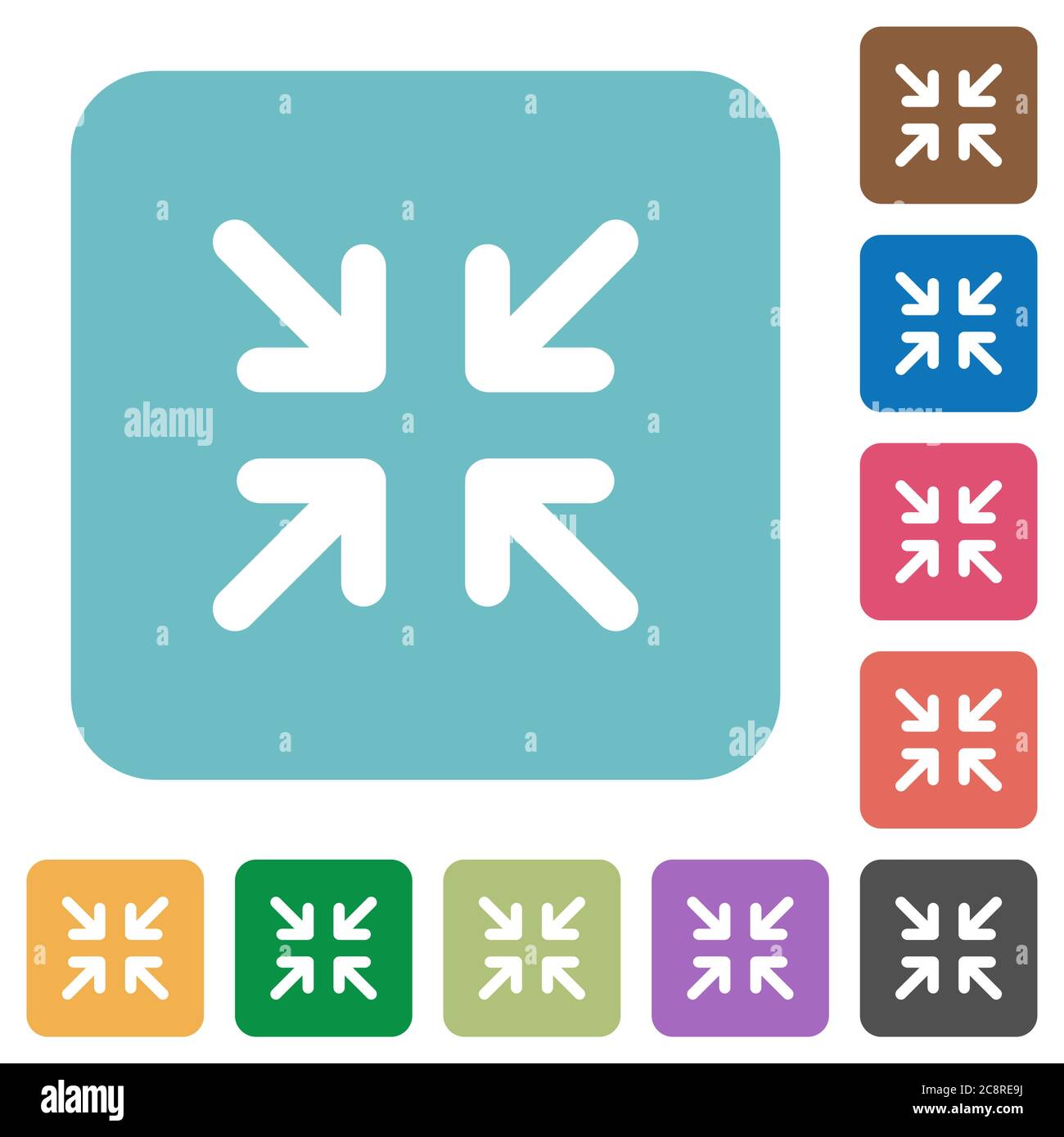 Flat minimize icons on rounded square color backgrounds Stock Vector Image & Art - Alamy