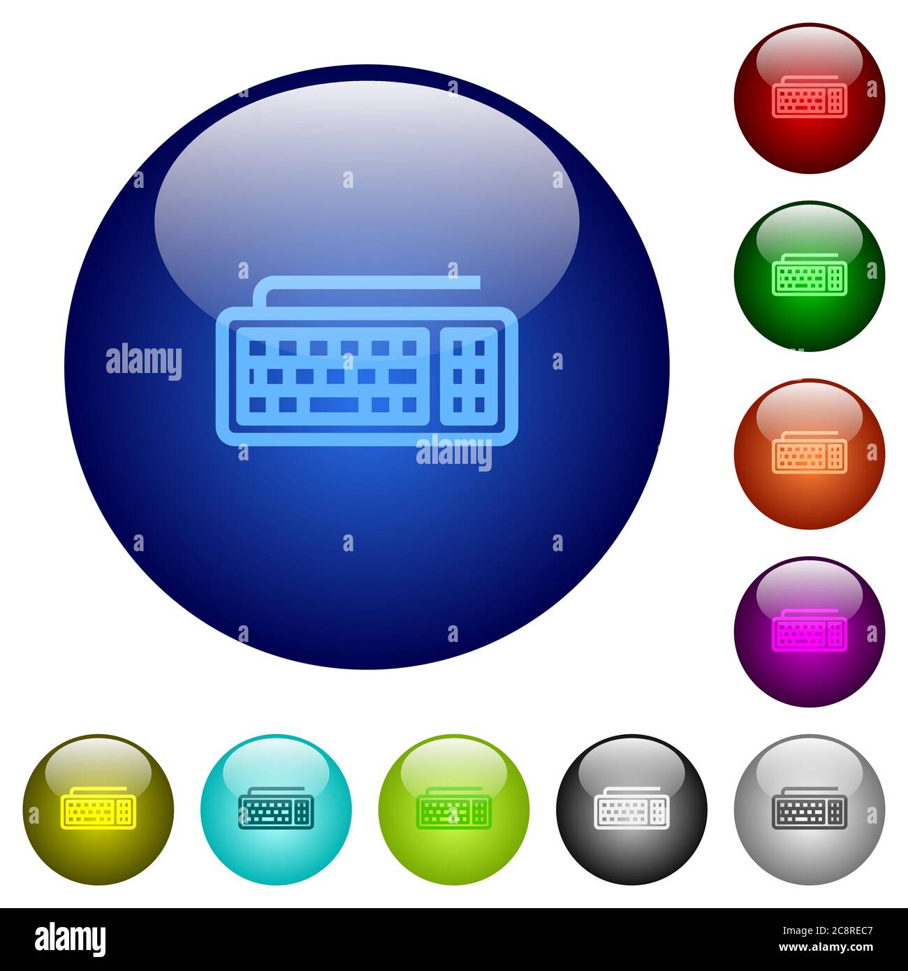 Set Of Color Computer Keyboard Glass Web Buttons Stock Vector Image