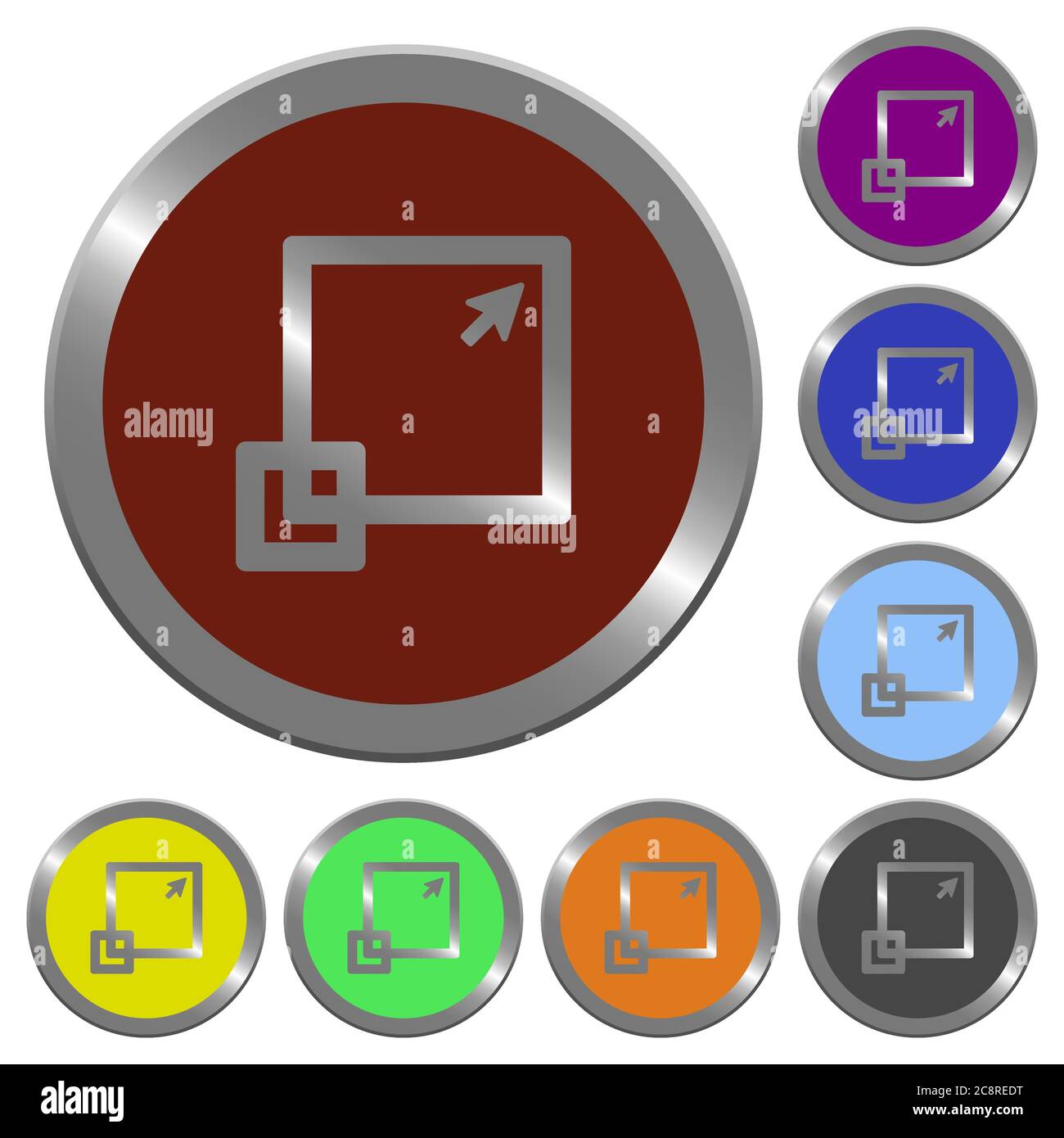 Set of color glossy coin-like maximize window buttons Stock Vector Image & Art - Alamy