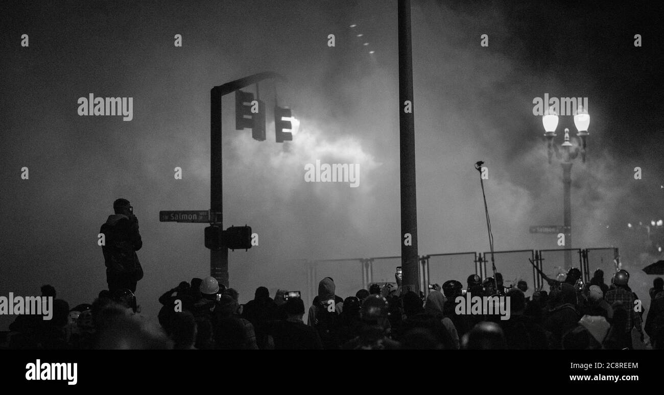 Day 56 in the ongoing protests at the justice Center in Portland ...