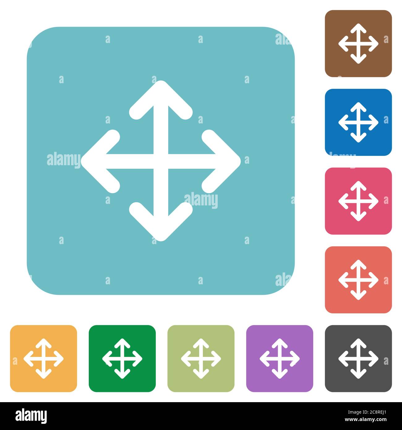 Flat move icons on rounded square color backgrounds Stock Vector Image ...