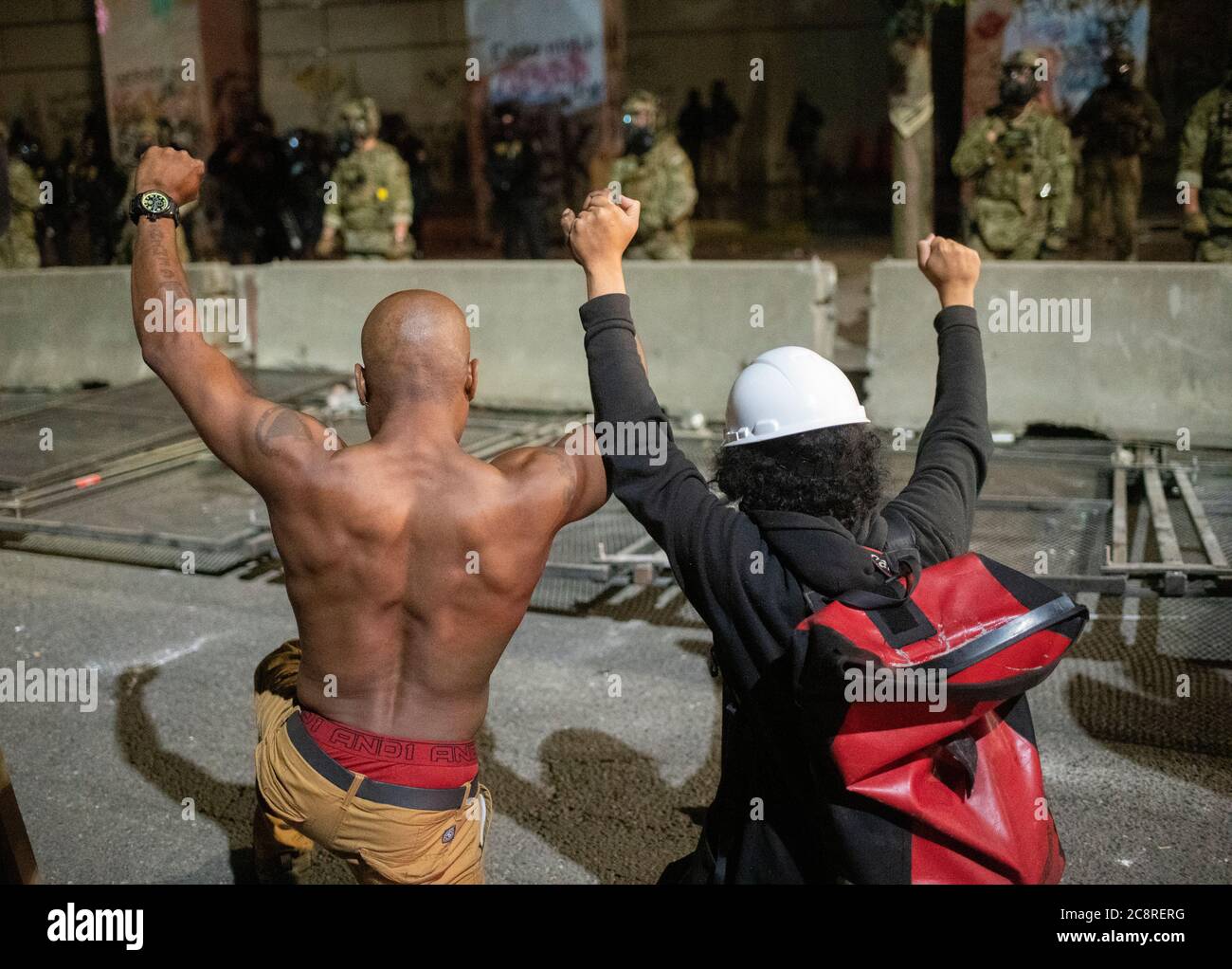 Day 56 in the ongoing protests at the justice Center in Portland ...