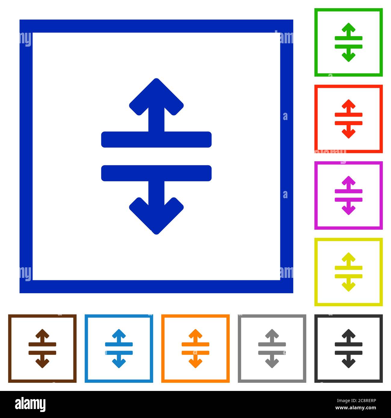 Set of color square framed Horizontal split flat icons Stock Vector ...