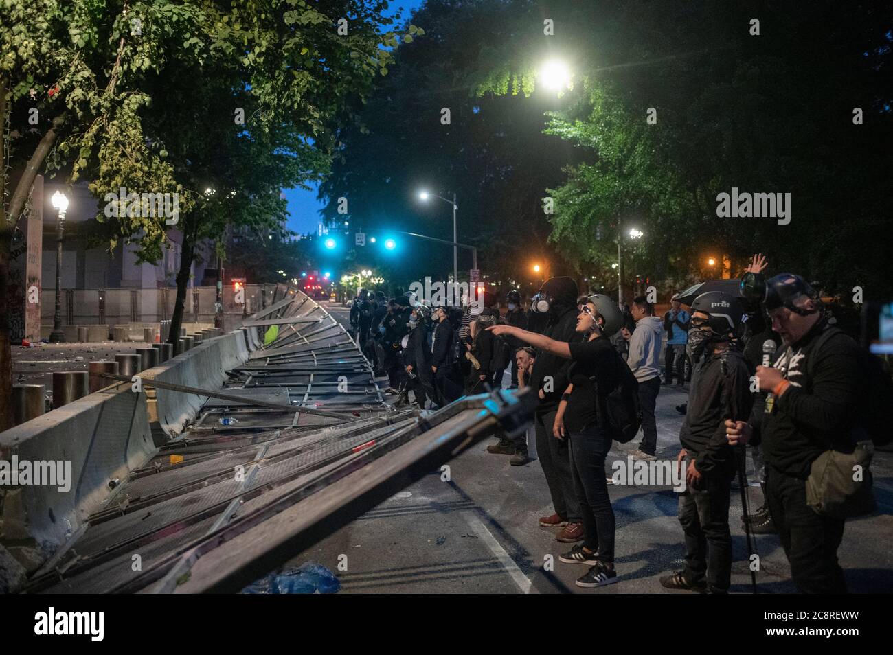 Day 56 in the ongoing protests at the justice Center in Portland ...