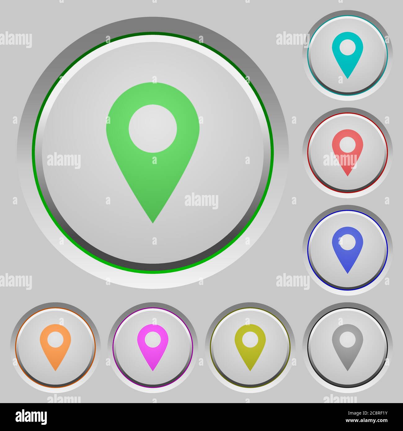 Set of color Location pin sunk push buttons Stock Vector Image & Art ...