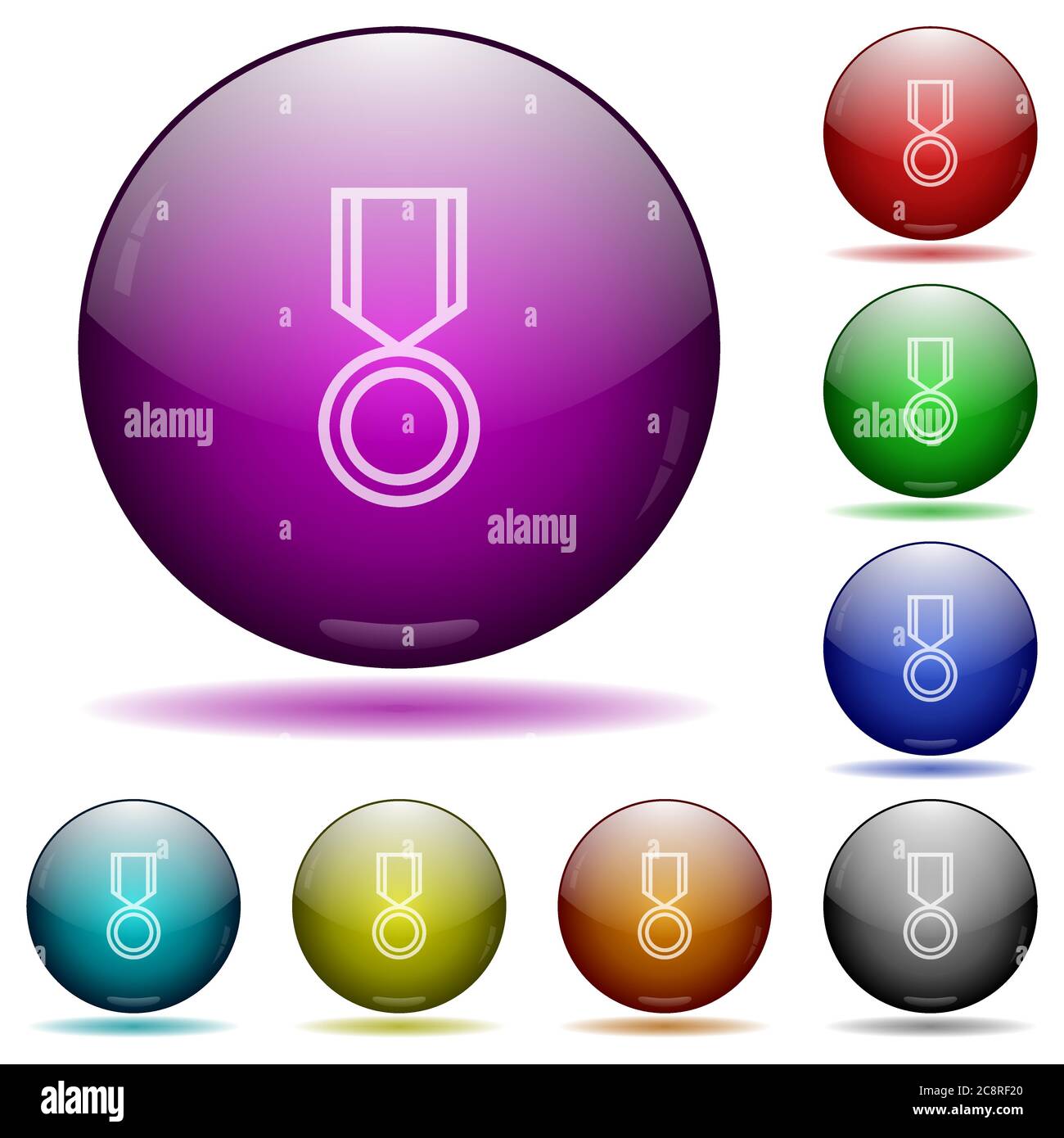 Set of color medal glass sphere buttons with shadows Stock Vector Image ...