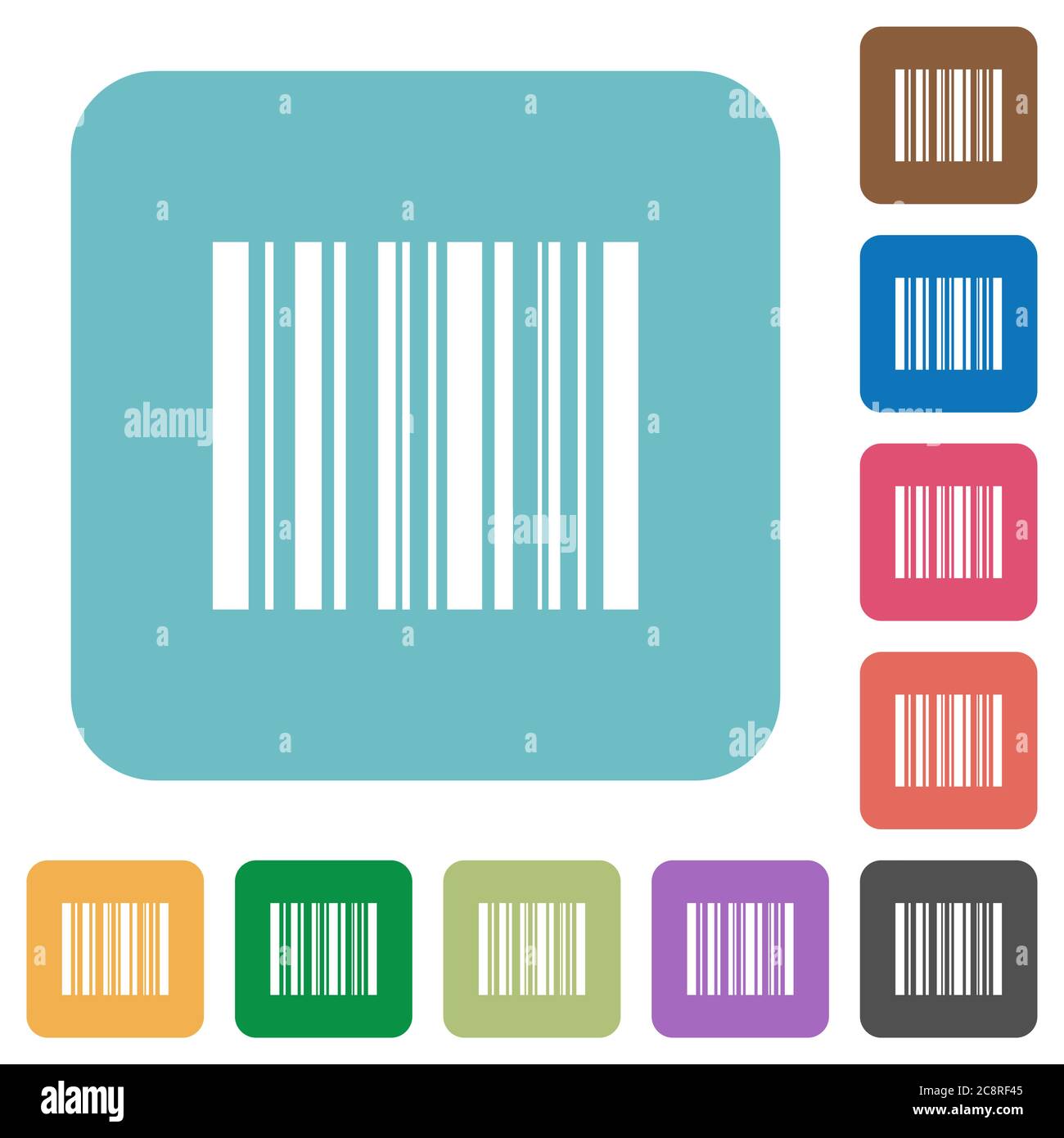 Flat barcode icons on rounded square color backgrounds Stock Vector ...