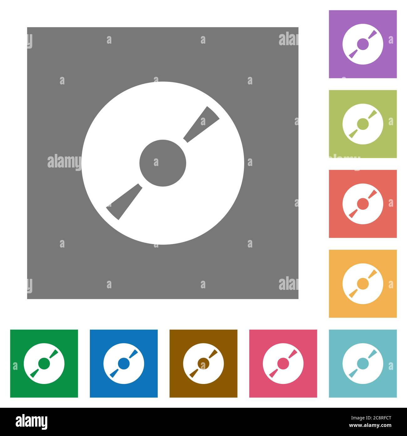 DVD disk flat icon set on color square background Stock Vector Image ...