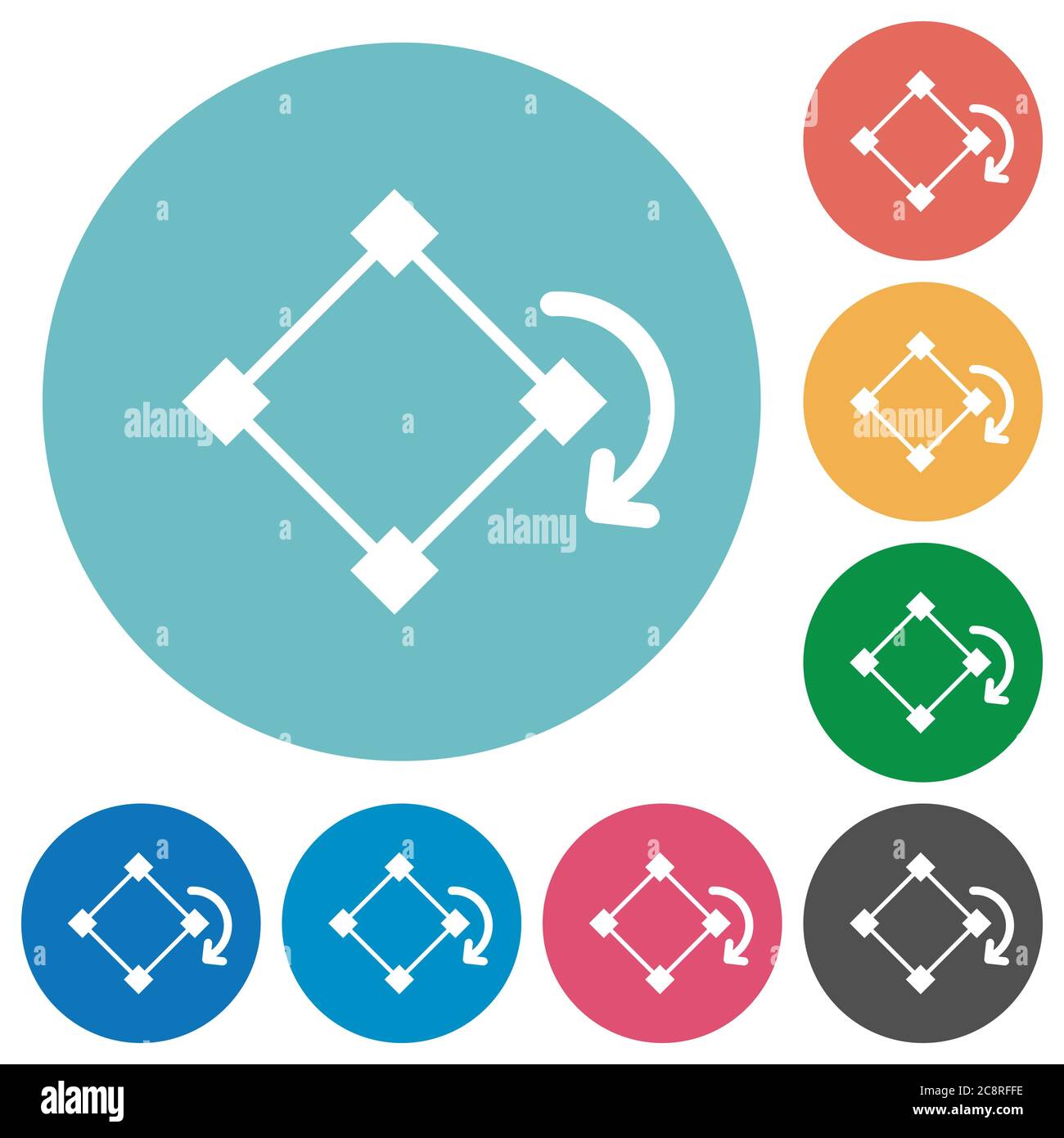 Flat rotate element icon set on round color background Stock Vector ...