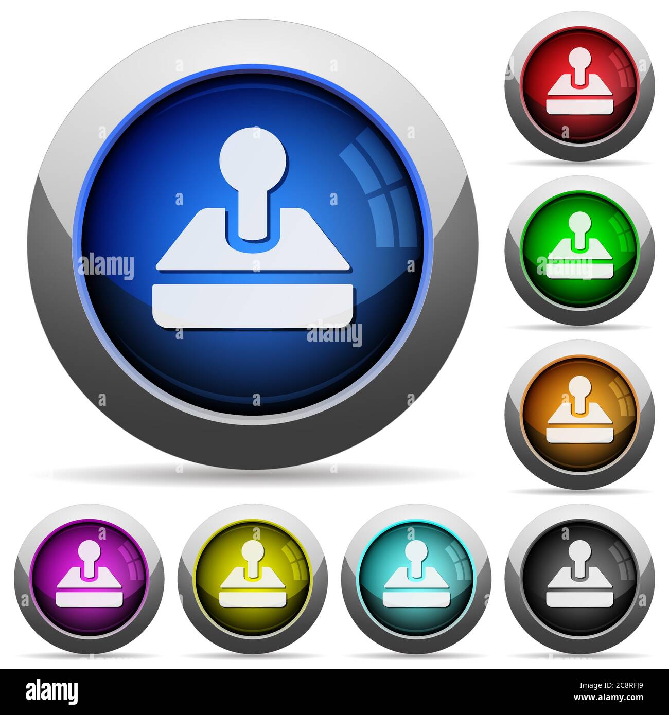 Set of round glossy Joystick buttons. Arranged layer structure Stock ...