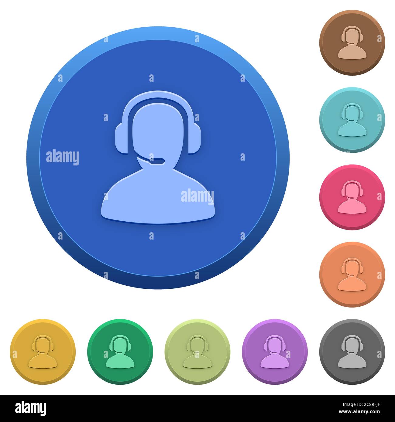 Set of round color embossed operator buttons Stock Vector Image & Art ...