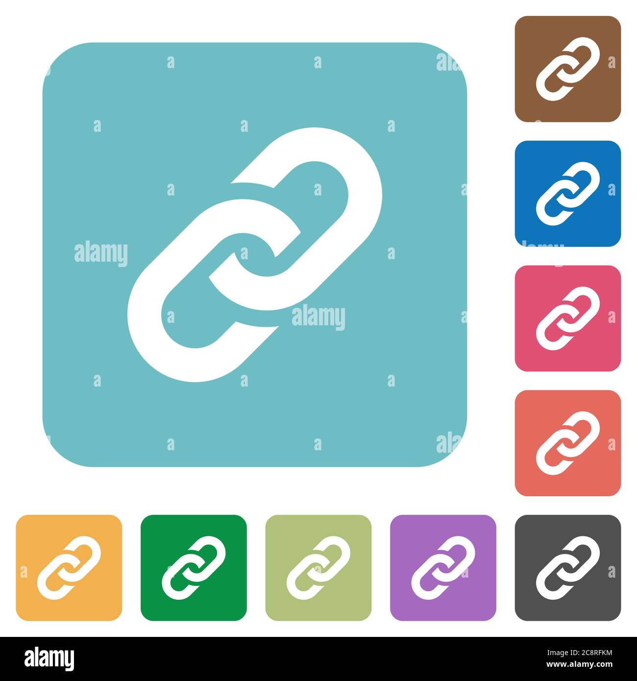 Flat link icons on rounded square color backgrounds Stock Vector Image ...
