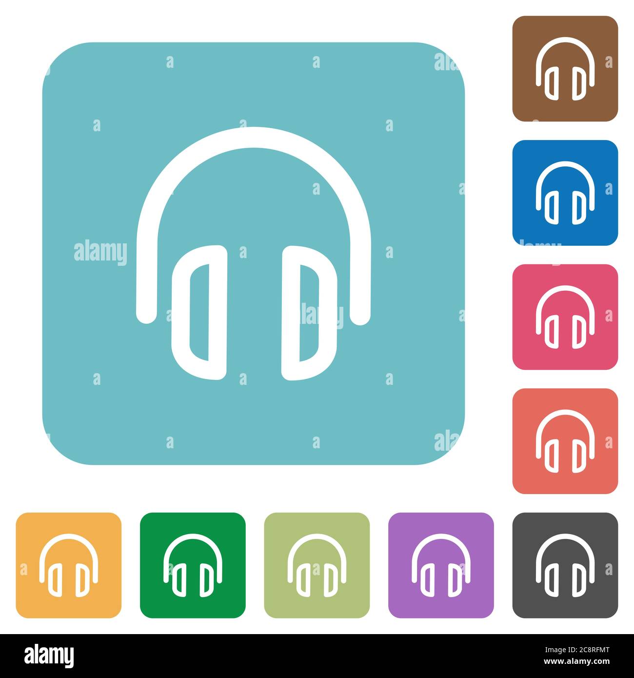 Earphone color icons on Cut Out Stock Images & Pictures - Alamy