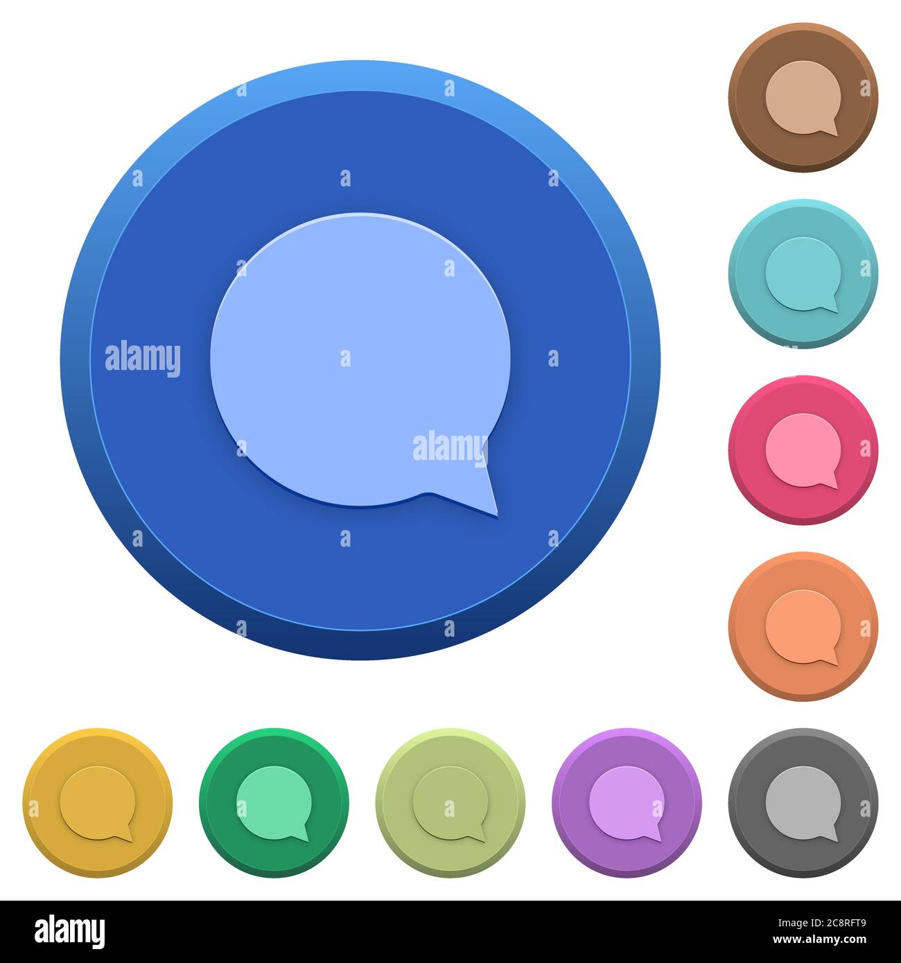 Set of round color embossed chat buttons Stock Vector Image & Art - Alamy