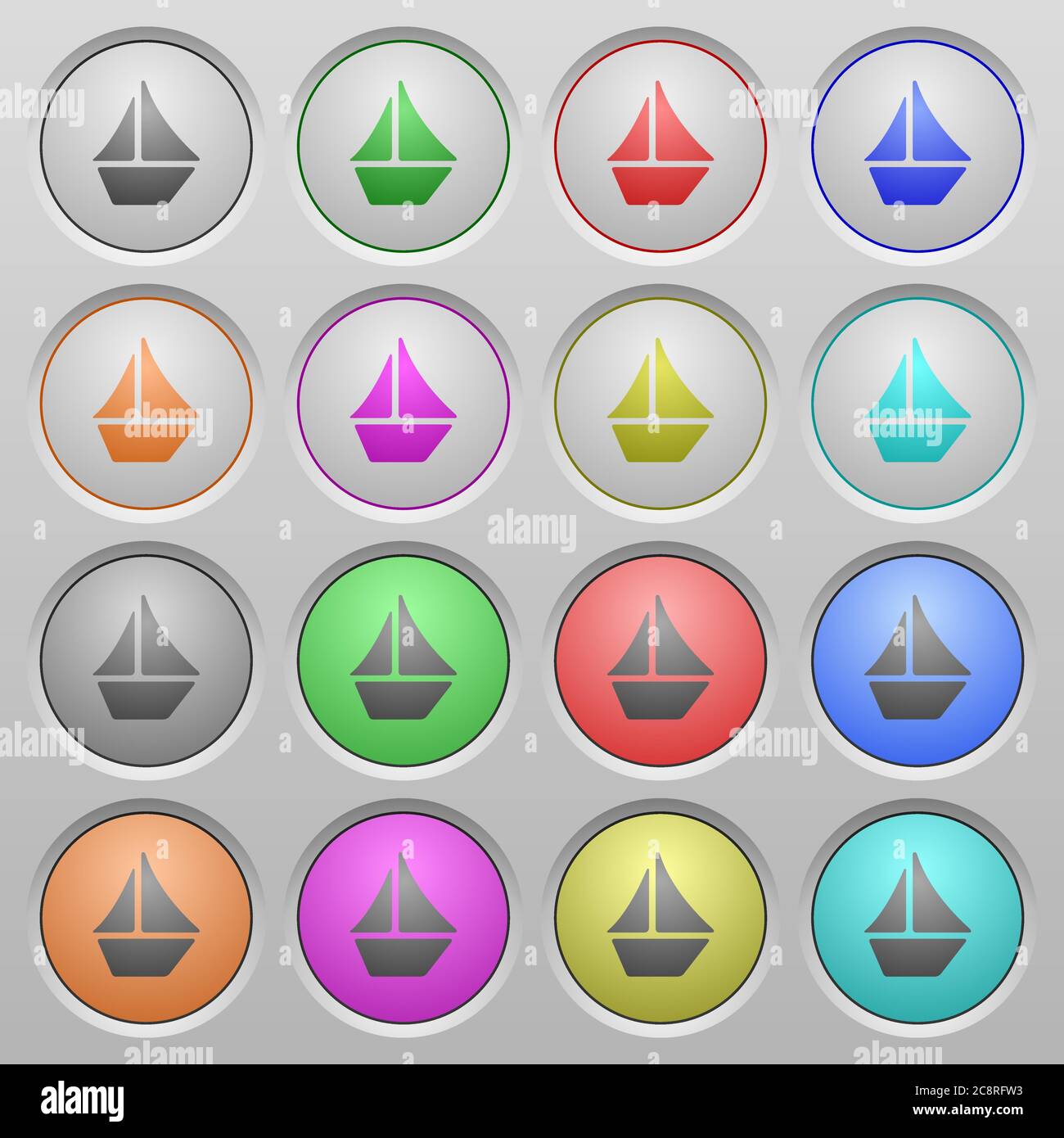 Set of Sailboat plastic sunk spherical buttons Stock Vector Image & Art ...