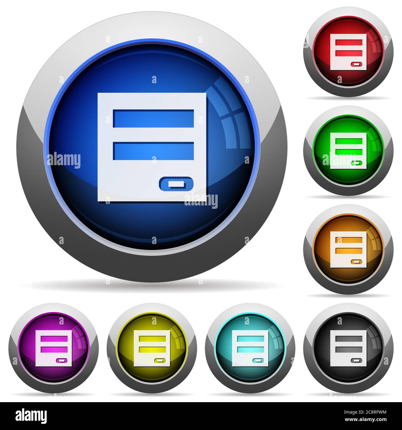 Set of round glossy Login panel buttons. Arranged layer structure Stock ...