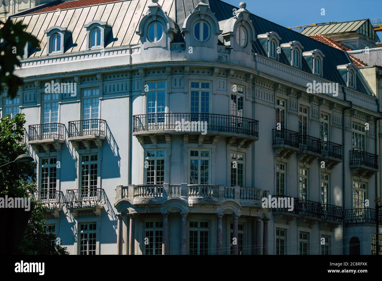 Lisbon Portugal july 26, 2020 View of classic facade of ancient ...