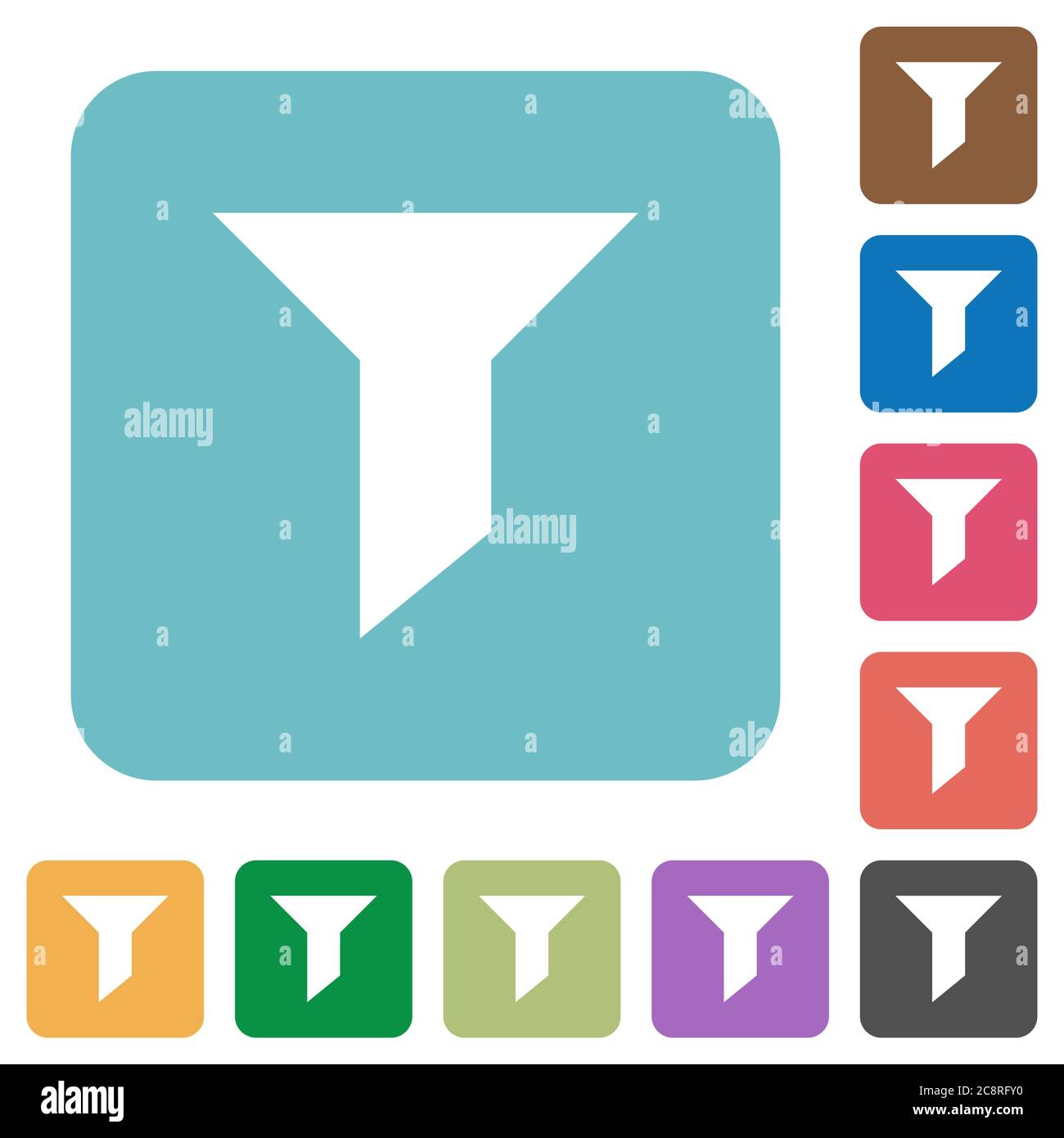 Flat filter icons on rounded square color backgrounds Stock Vector ...