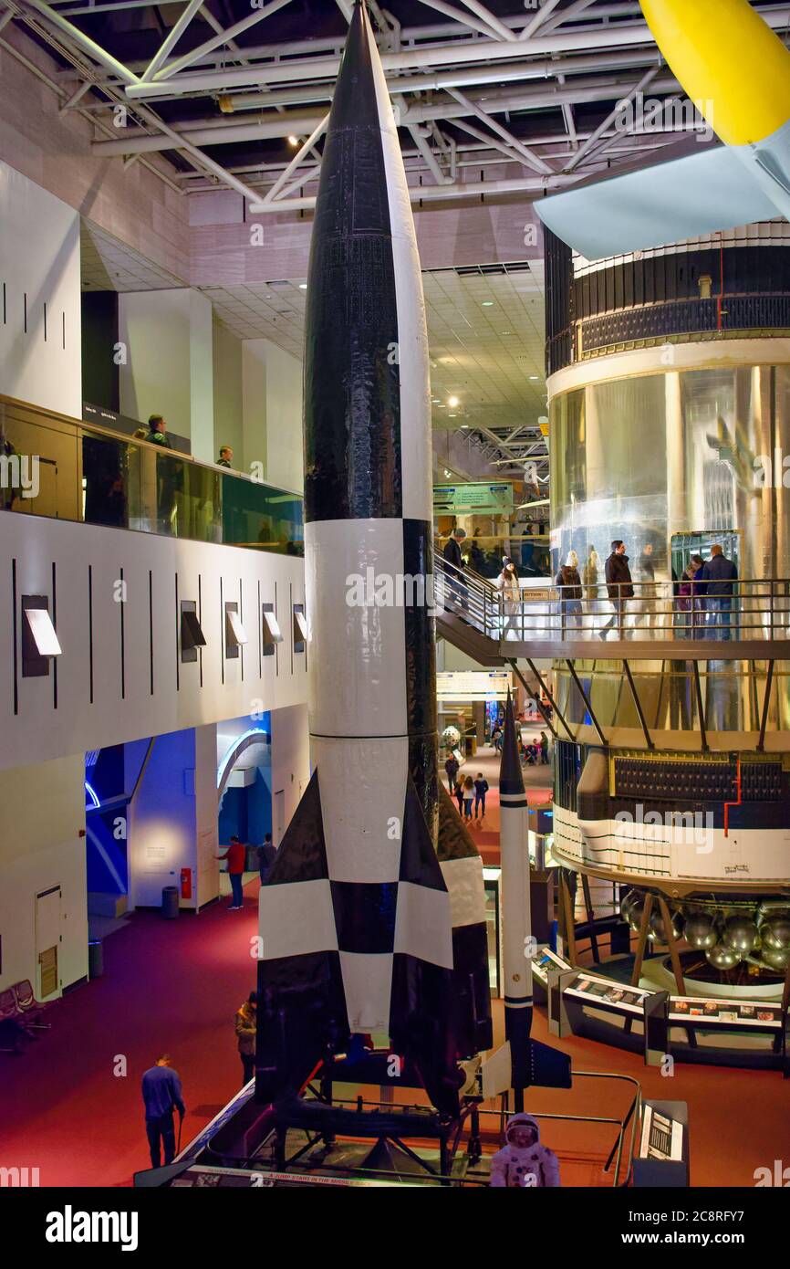 Rocket V-2, developed during the WW2 in Germany as the world's first ...