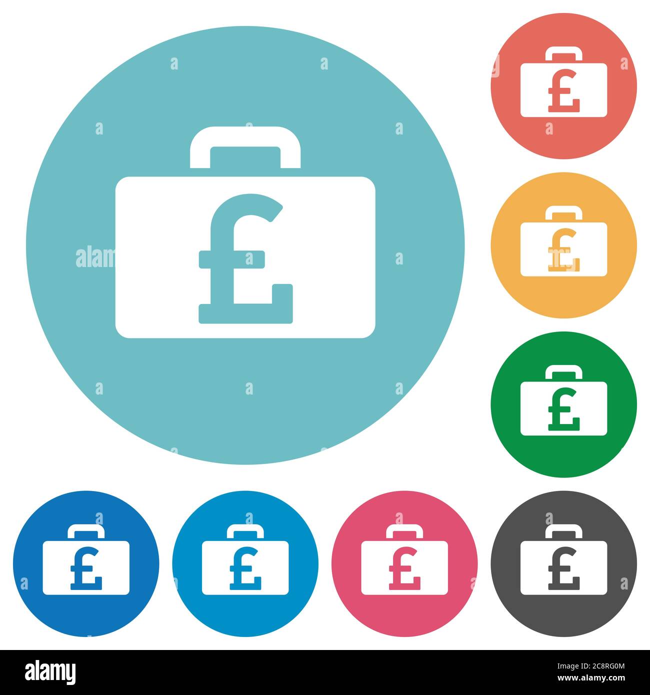 Flat pound bag icon set on round color background Stock Vector Image ...