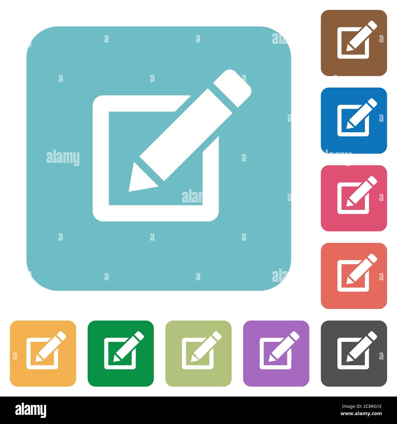 Flat editor icons on rounded square color backgrounds Stock Vector ...