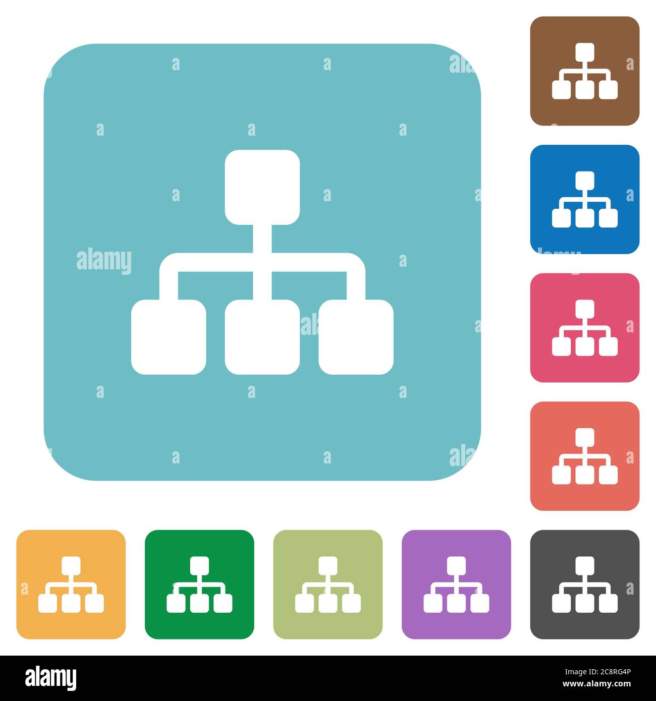 Flat network icons on rounded square color backgrounds Stock Vector ...