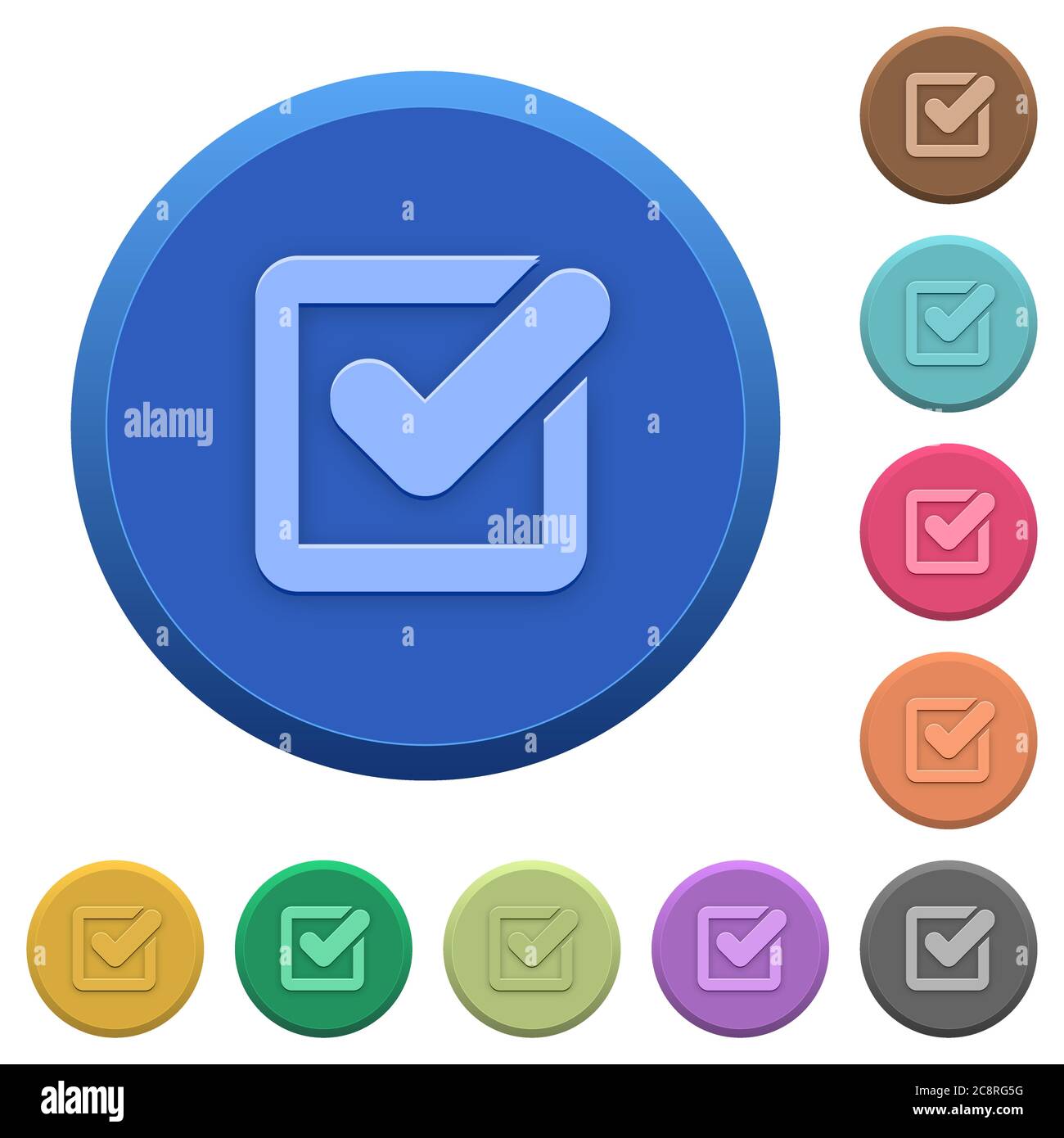 Set of round color embossed checkbox buttons Stock Vector Image & Art ...