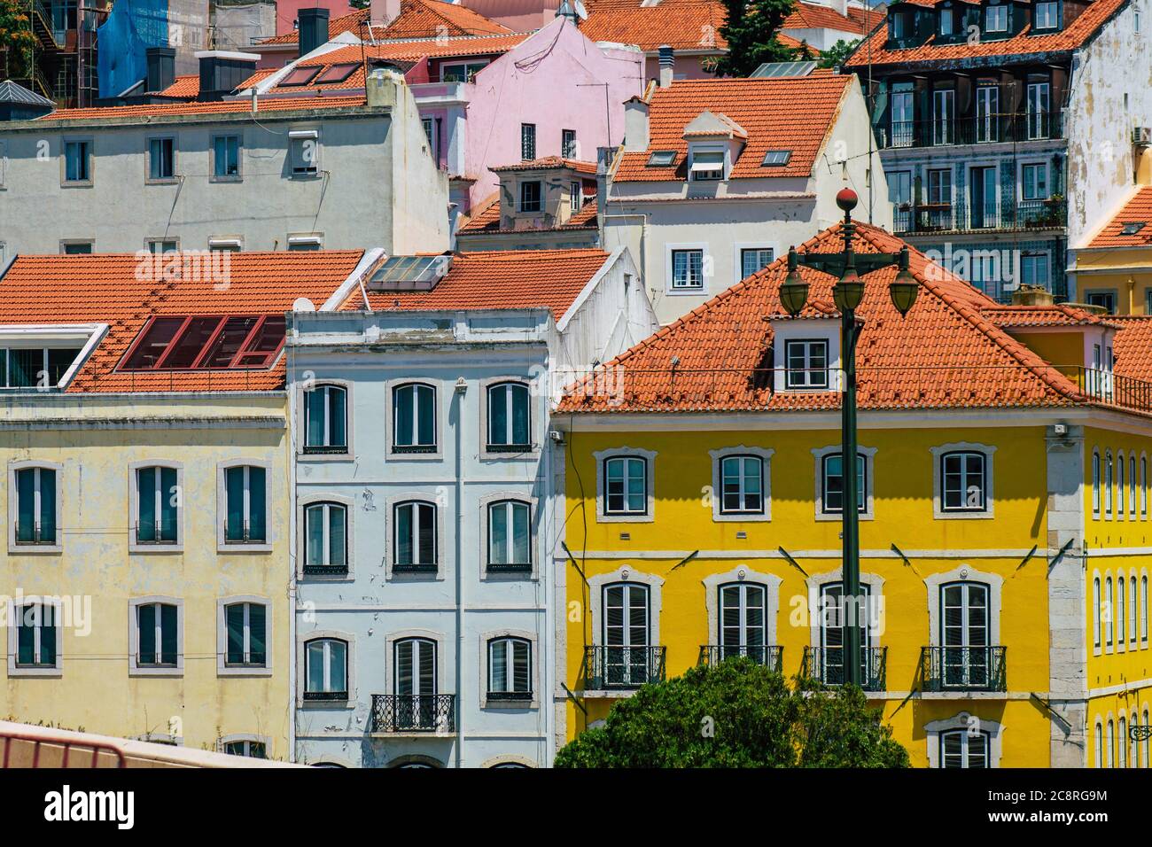 Lisbon Portugal july 26, 2020 View of classic facade of ancient ...