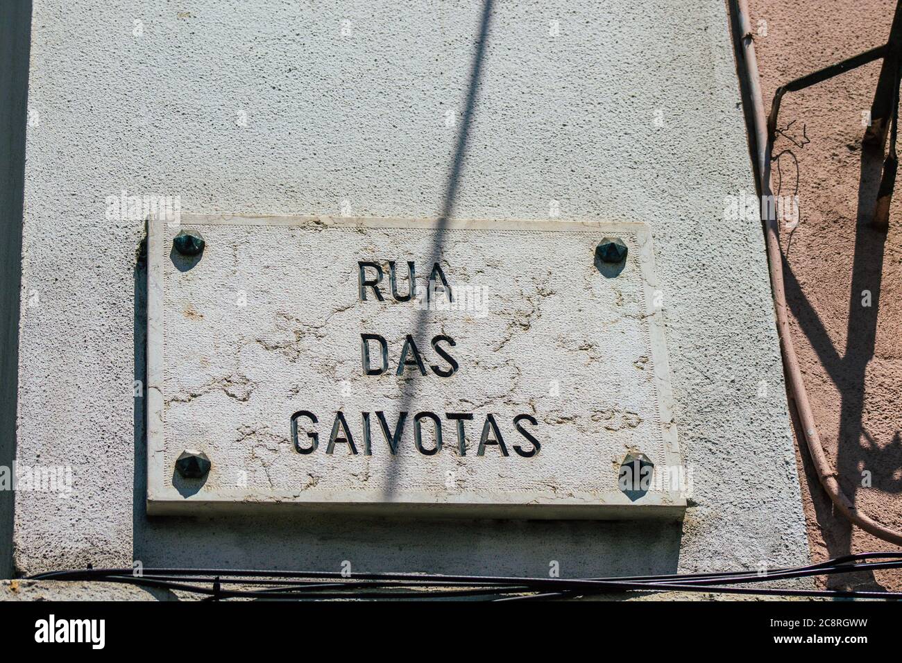 Lisbon Portugal july 26, 2020 View of a street or road name an ...