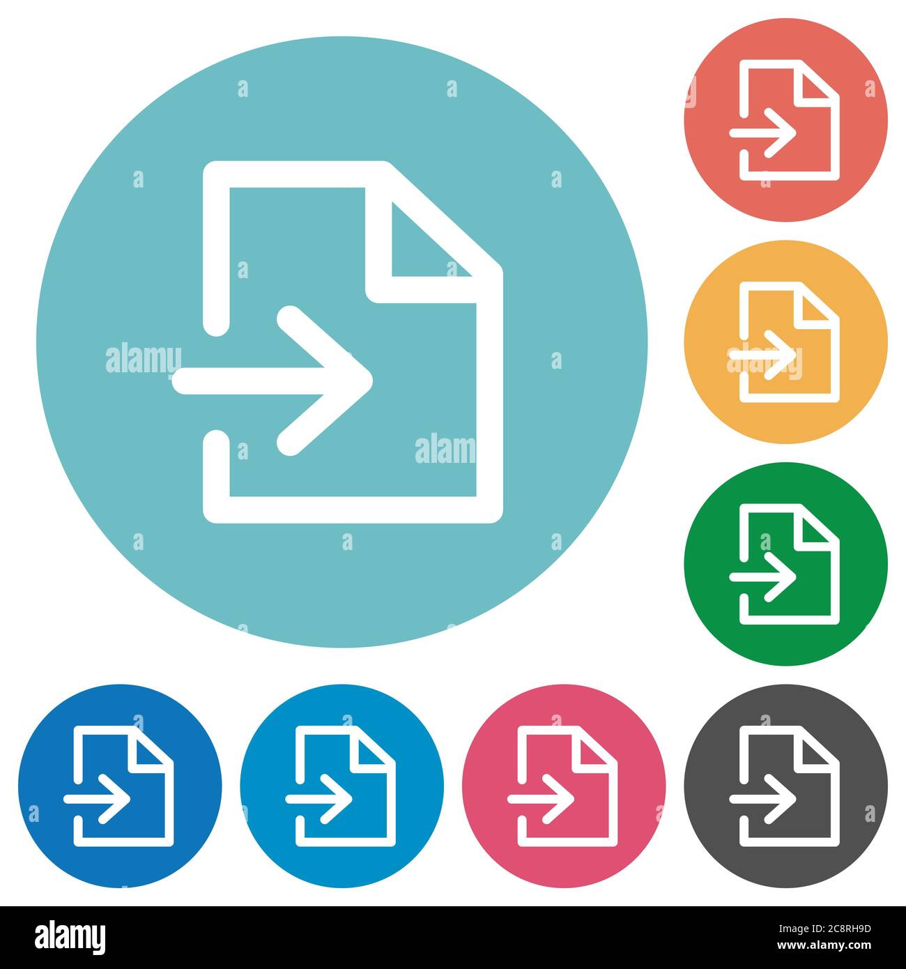 Flat import icon set on round color background Stock Vector Image & Art ...