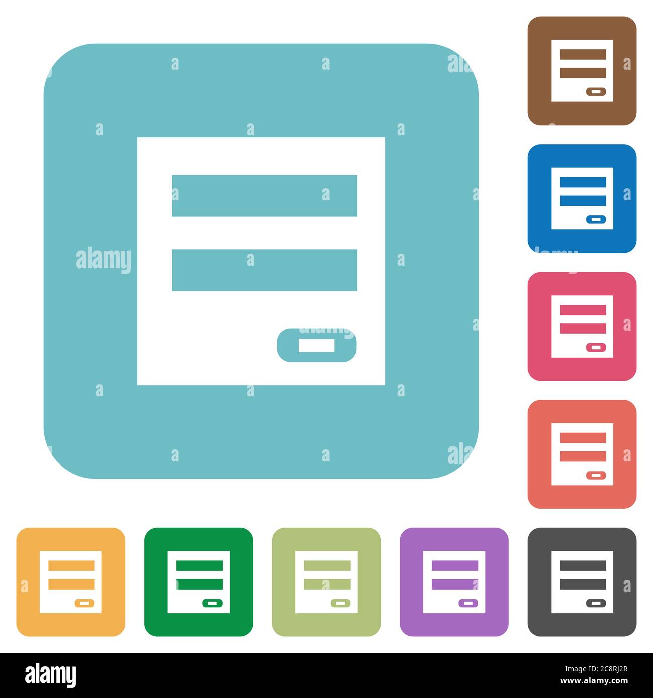 Flat login panel icons on rounded square color backgrounds Stock Vector ...