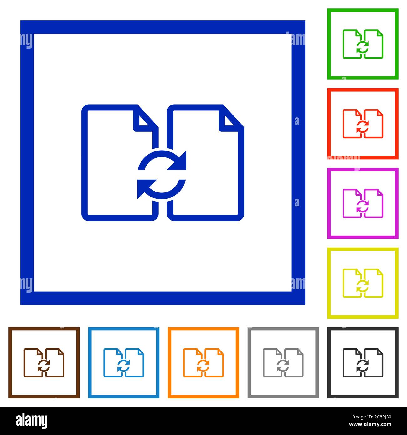 Set of color square framed Swap documents flat icons Stock Vector Image ...