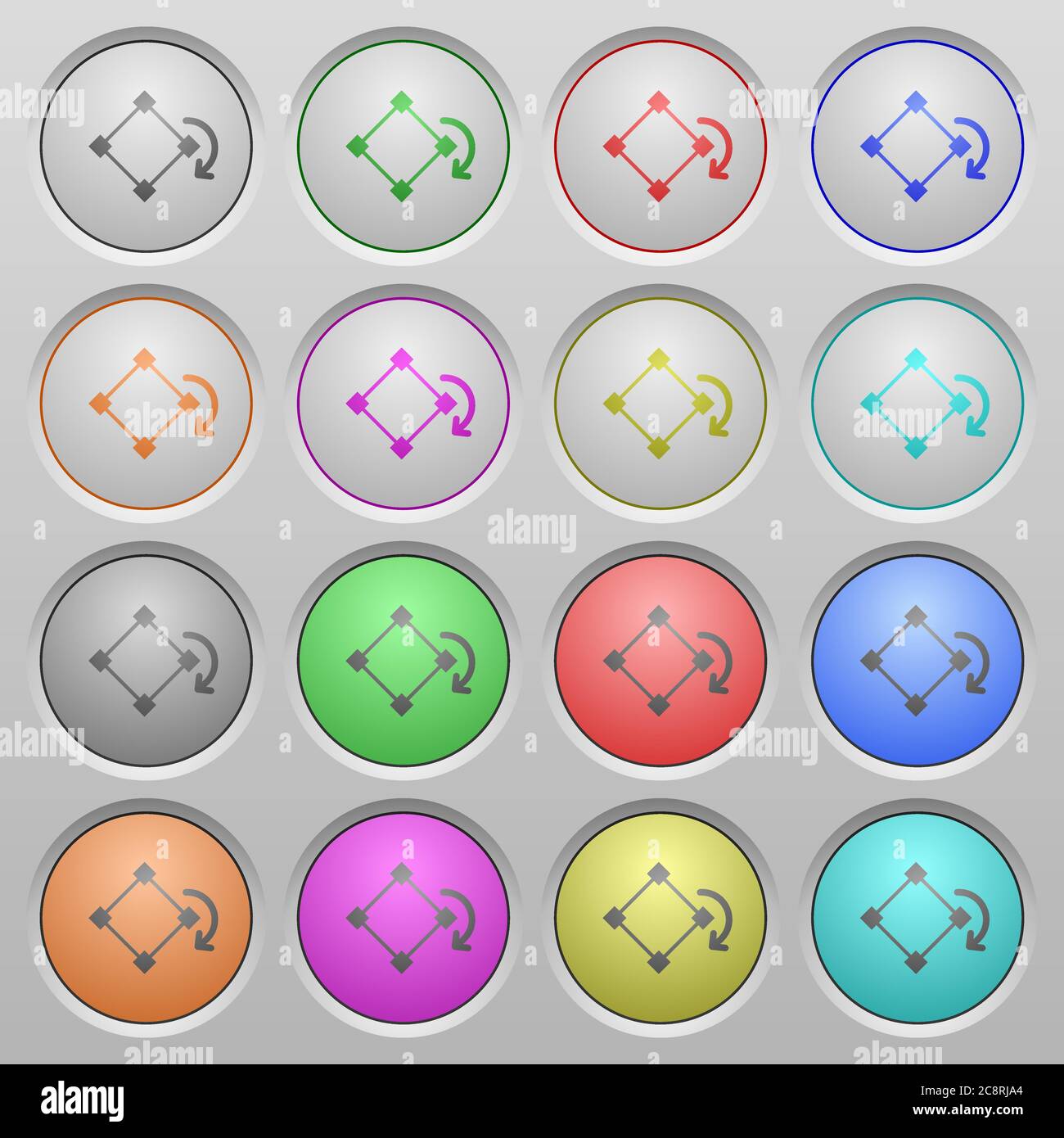 Set of Rotate element plastic sunk spherical buttons Stock Vector Image ...