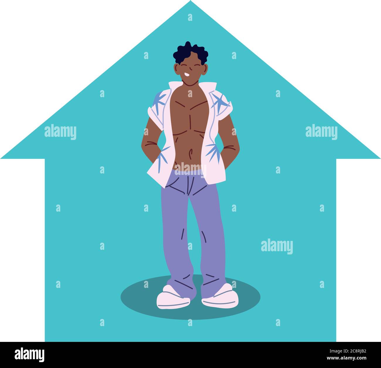 House Cartoon Man High Resolution Stock Photography and Images - Alamy