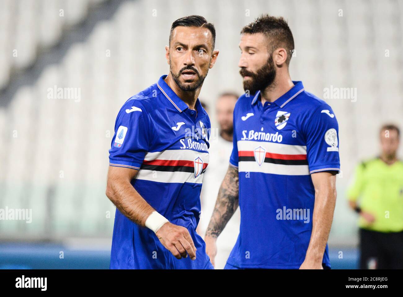 Turin, Italy. 26th July, 2020. Fabio Quagliarella of Sampdoria in ...