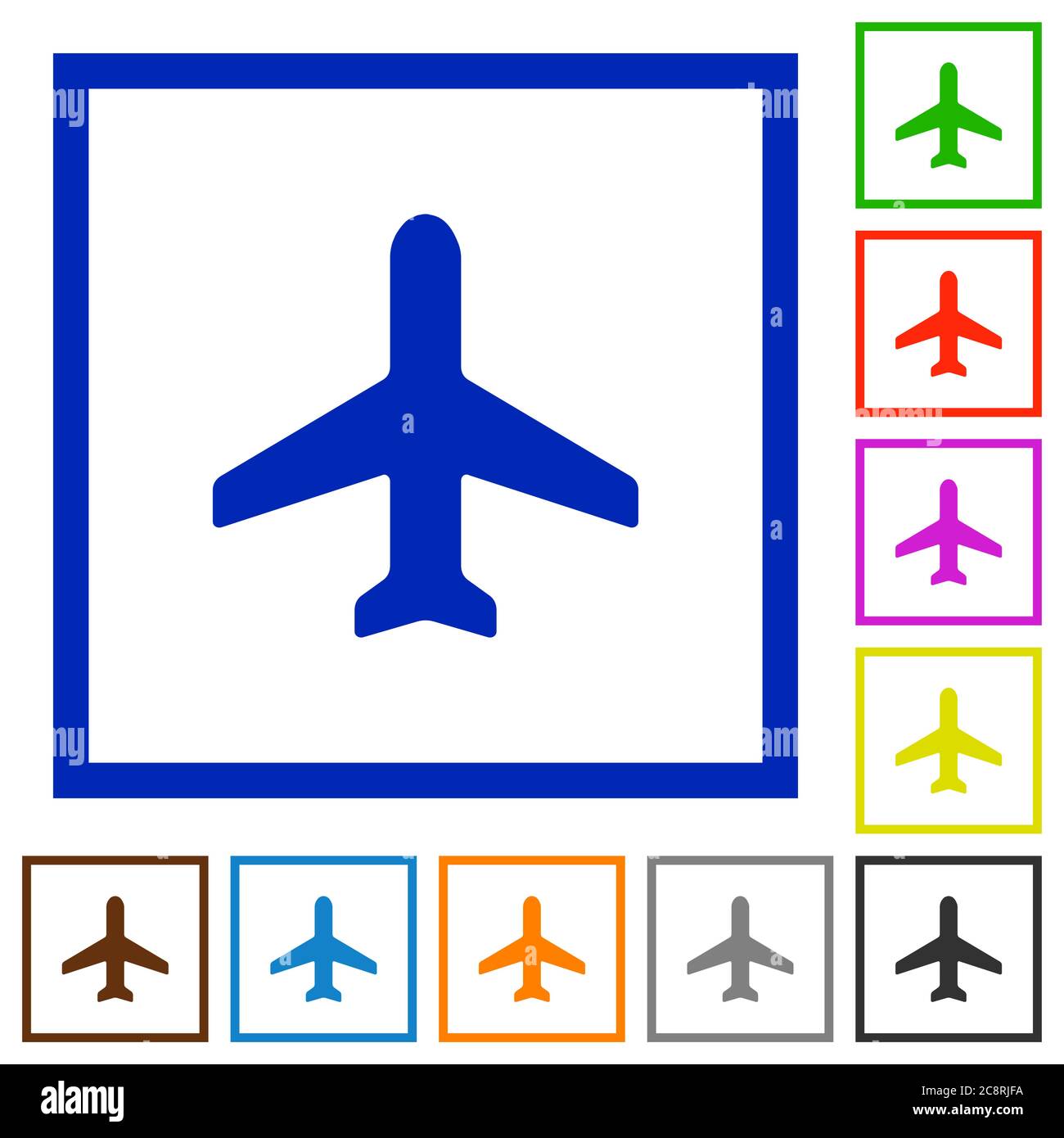 Set icons airplane silhouette Stock Vector Images - Alamy
