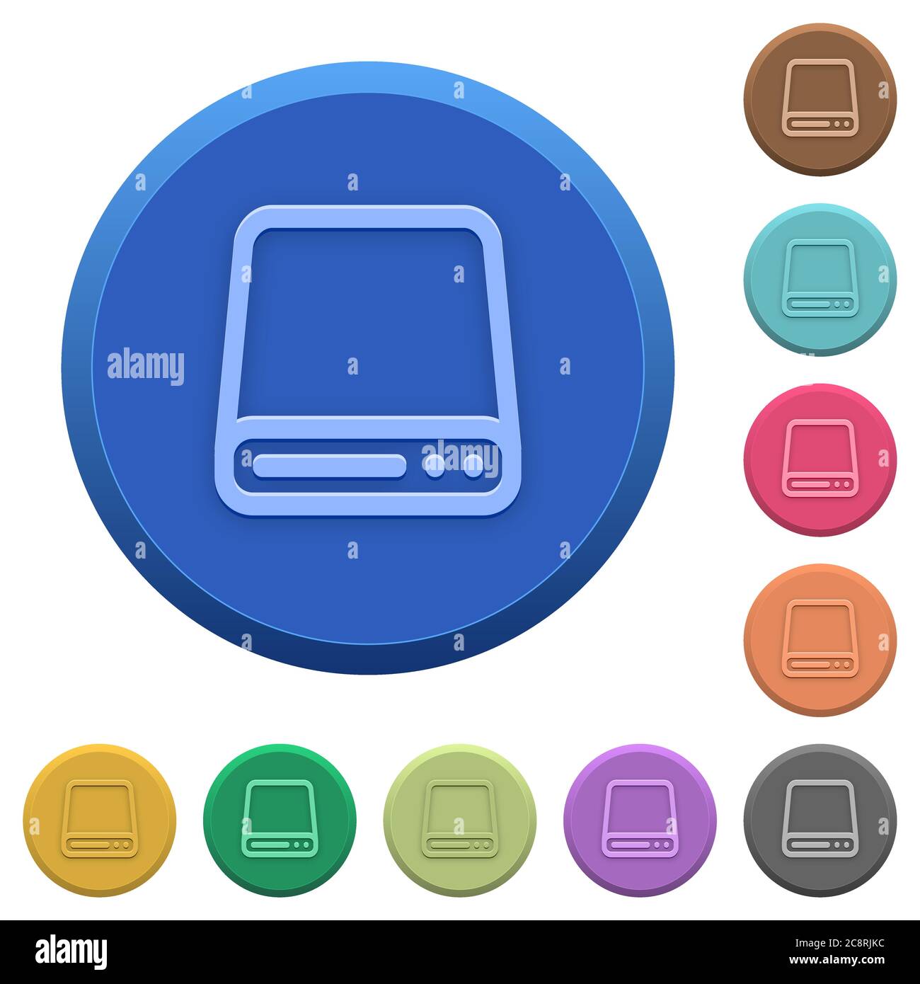 Set of round color embossed hard disk drive buttons Stock Vector Image ...