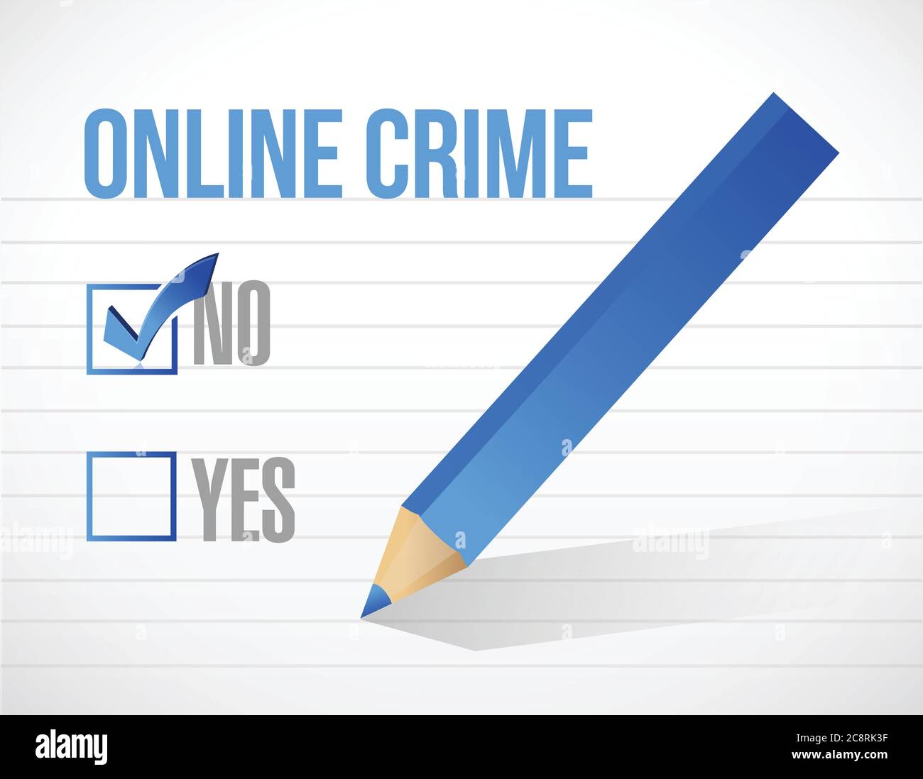 No online crime check mark illustration design over a white background ...