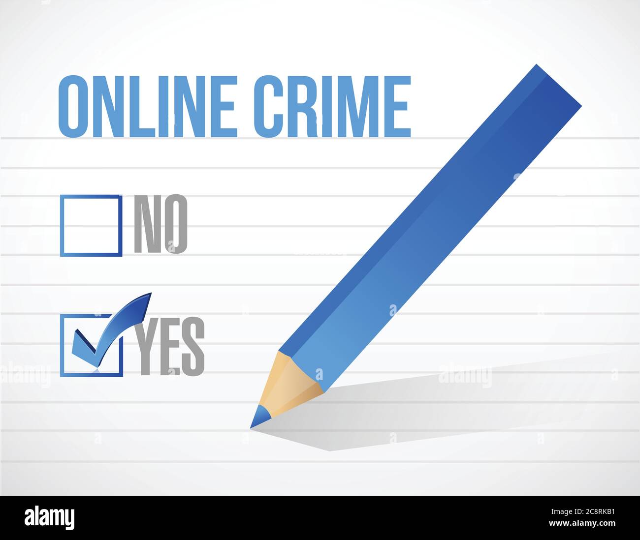 Yes online crime check mark illustration design over a white background ...