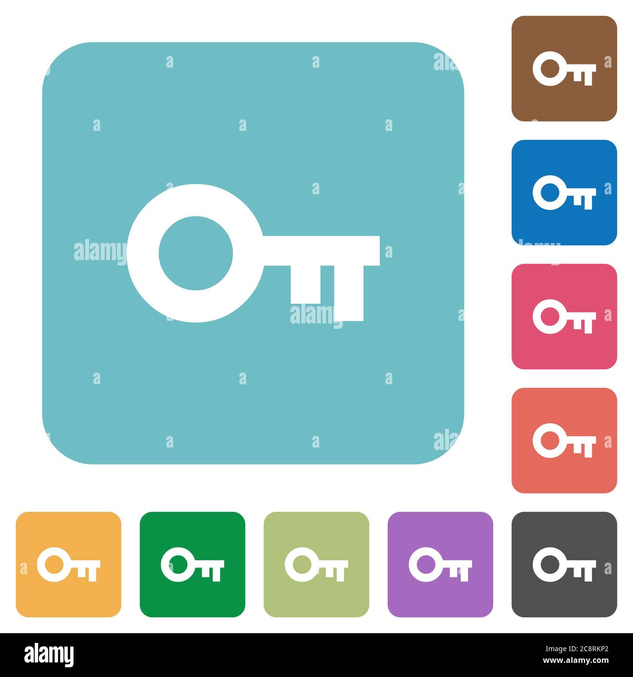 Flat old key icons on rounded square color backgrounds Stock Vector ...