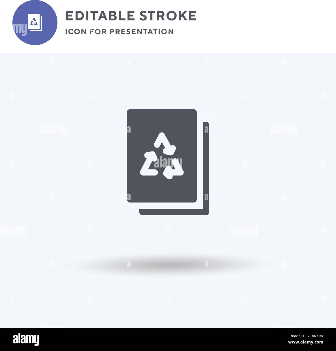 Recycled Paper icon vector, filled flat sign, solid pictogram isolated ...