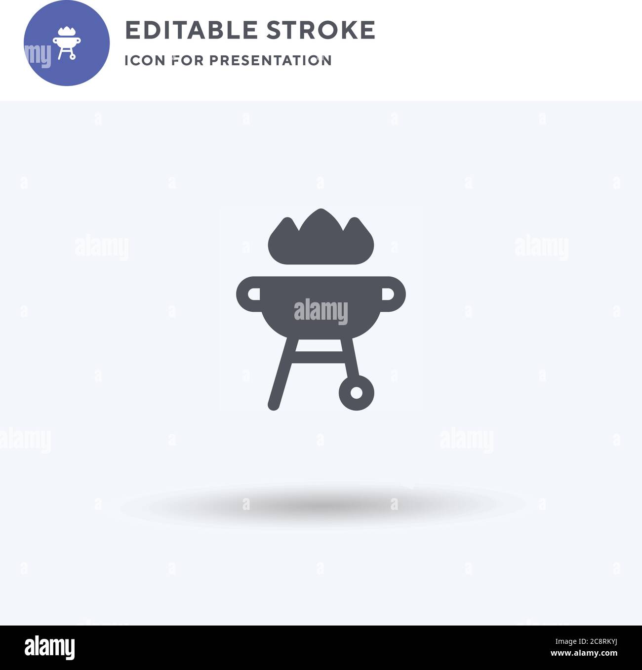 Bbq icon vector, filled flat sign, solid pictogram isolated on white ...