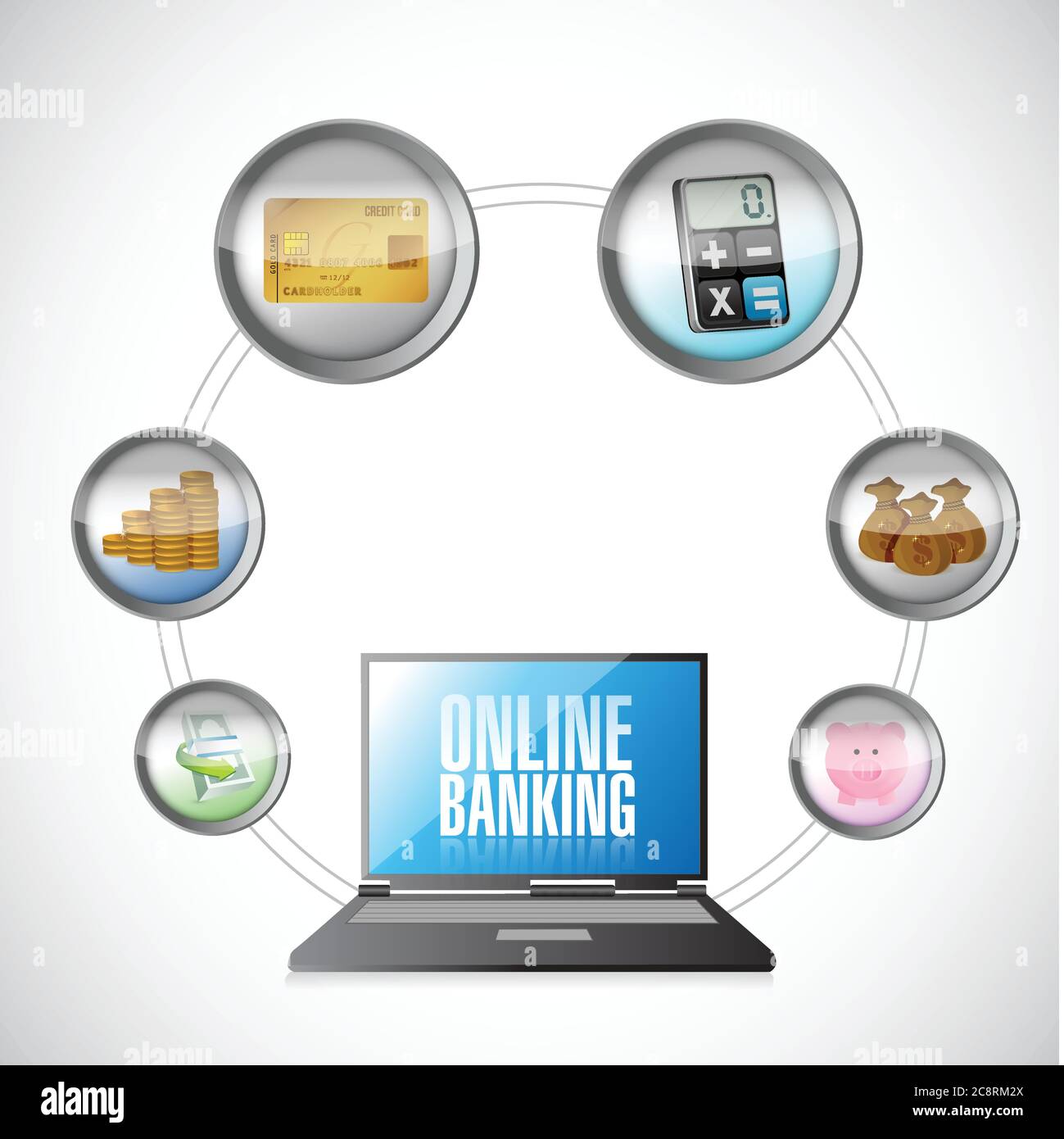 Online banking concept illustration design over a white background ...