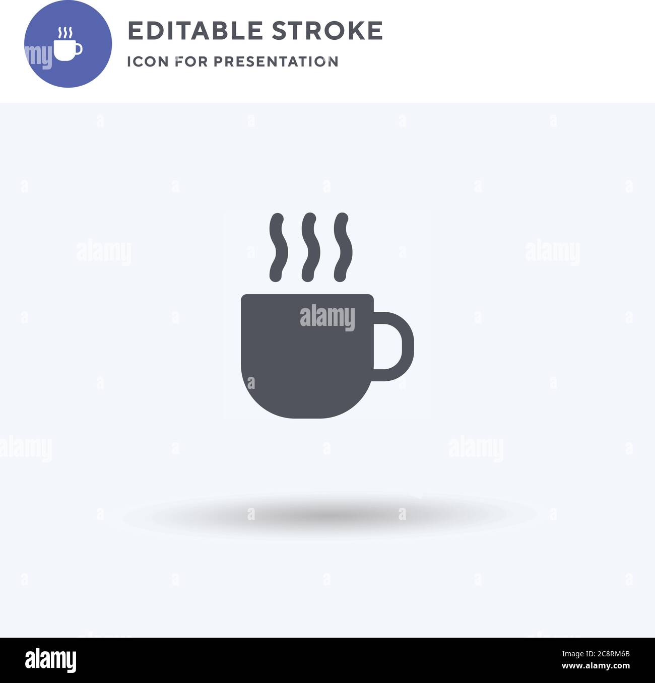 Coffee icon vector, filled flat sign, solid pictogram isolated on white ...
